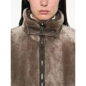 Brunello Cucinelli Neutrals Jackets Faux Fur & Shearling Jackets - Cream