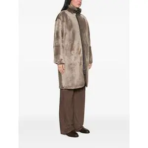Brunello Cucinelli Neutrals Jackets Faux Fur & Shearling Jackets - Cream