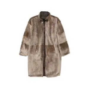 Brunello Cucinelli Neutrals Jackets Faux Fur & Shearling Jackets - Cream