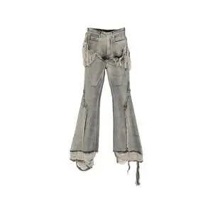 Rick Owens Grey Denim Bootcut Jeans - Gray