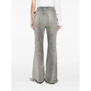 Rick Owens Grey Denim Bootcut Jeans