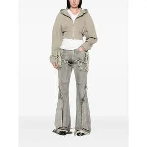 Rick Owens Grey Denim Bootcut Jeans