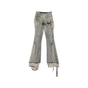 Rick Owens Grey Denim Bootcut Jeans - Gray