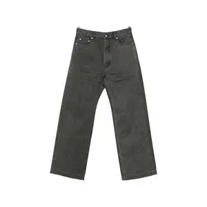 Rick Owens Grey Denim Wide-leg Jeans - Gray