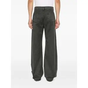 Rick Owens Grey Denim Wide-leg Jeans
