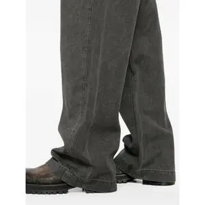 Rick Owens Grey Denim Wide-leg Jeans - Gray
