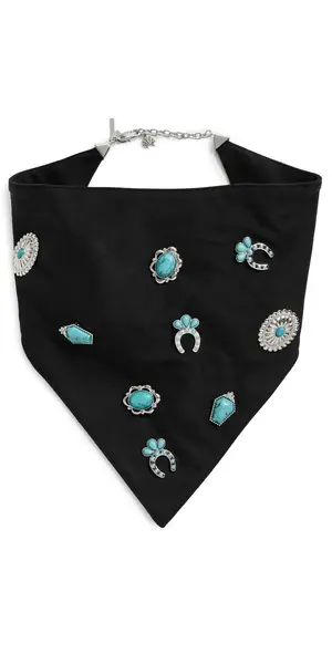 Lele Sadoughi Bonnie Brooch Scarf Necklace