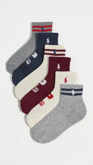 Polo Ralph Lauren Varsity P Logo Socks 6-pack