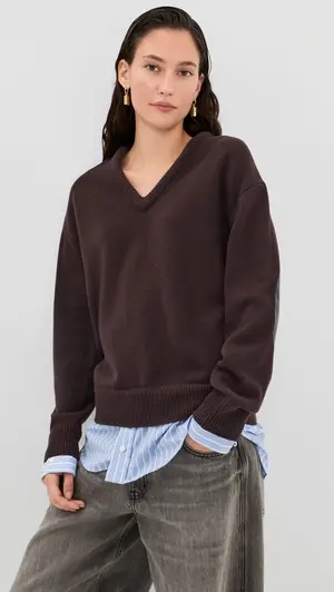Acne Studios V Neck Pullover Wool Sweater