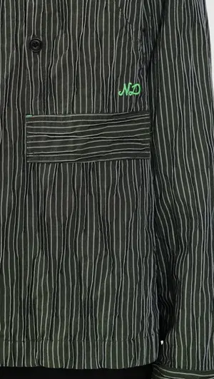 NICHOLAS DALEY Tucked Dobby Stripe Workers Shacket