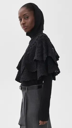 Sea Wright Knit Crochet Poncho