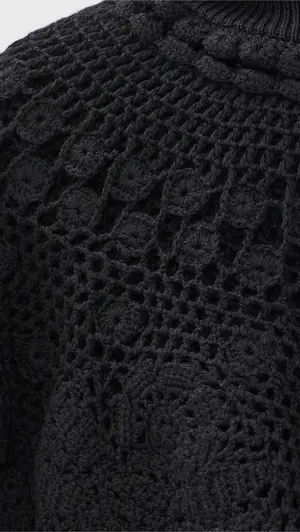 Sea Wright Knit Crochet Poncho