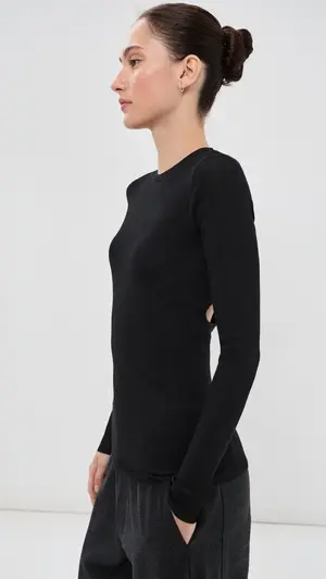 Tibi Feather Weight Ribbed Cutout Tee