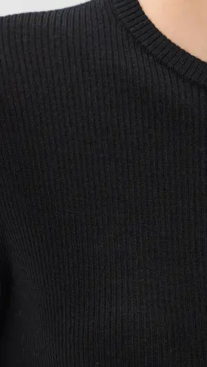 Tibi Feather Weight Ribbed Cutout Tee