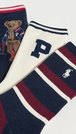 Polo Ralph Lauren Fall Bear Socks 3-pack