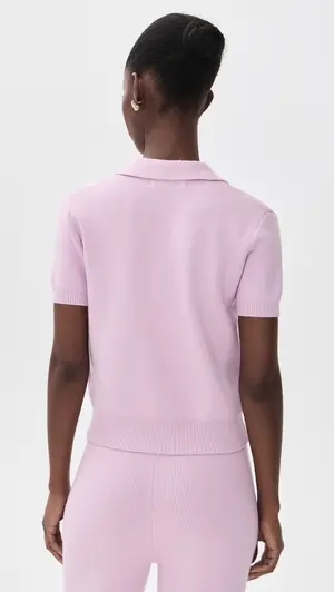 English Factory Ribbed Knit Polo Sweater