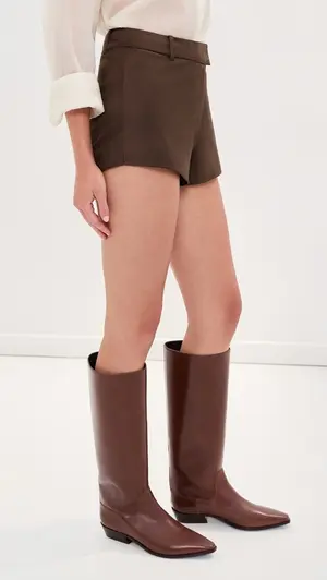 LE BOP Josie Faux Suede Hot Shorts - Coffee