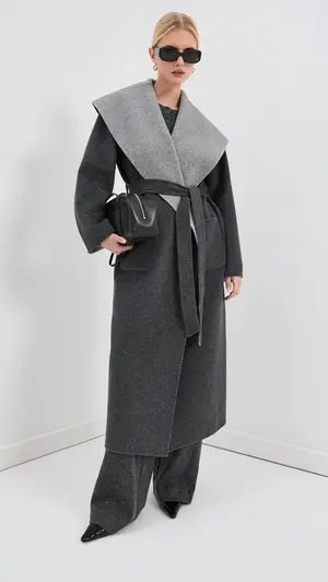 Simkhai Allura Reversible Belted Double-faced Wool Coat