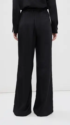 Sablyn Lexi Low Relaxed Silk Pull On Pants - Black