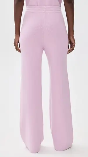 English Factory Ribbed Knit Drawstring Wide Leg Pants