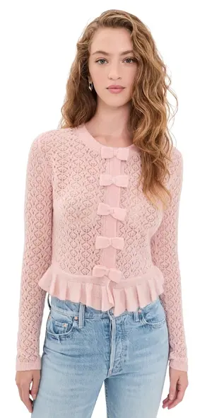 LoveShackFancy Galle Cardigan - Parlor Rose
