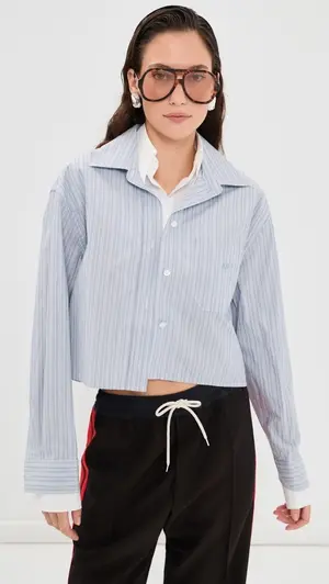 Acne Studios Layered Long Sleeve Button Up Shirt