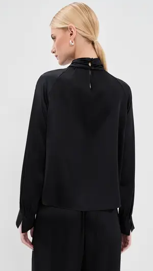 Sablyn Nadine Slouchy Turtleneck Silk Blouse