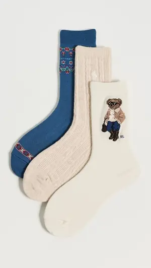 Polo Ralph Lauren Winter Bear Socks 3-pack