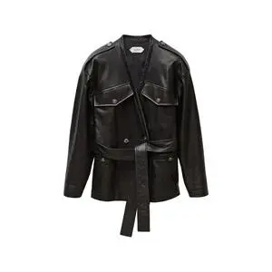 Versace Jackets Leather Jackets - Black