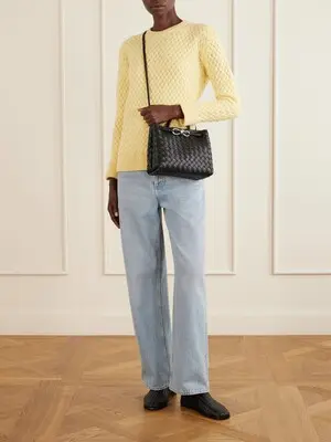 Bottega Veneta Andiamo Small Intrecciato Leather Tote - Black