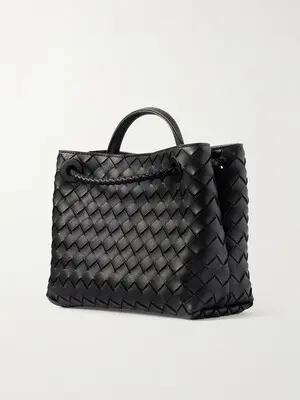 Bottega Veneta Andiamo Small Intrecciato Leather Tote - Black