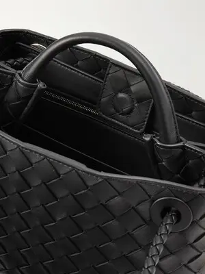 Bottega Veneta Andiamo Small Intrecciato Leather Tote - Black