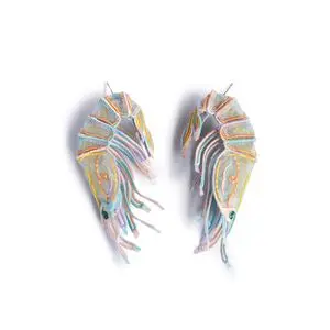 NANA WATANABE Shrimps Statement Sculptural Earrings Aqua - Blue
