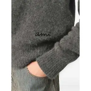 AMI Paris Grey Polo Shirts