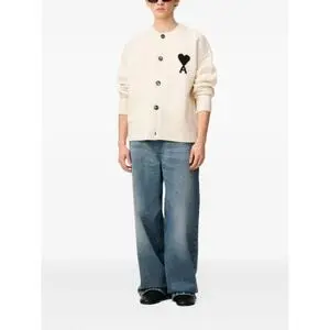 AMI Paris Neutrals Sweaters & Knitwear Cardigans - Cream