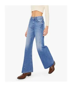 MOTHER The Lemon Twist Sneak Button-fly Jeans - Blue