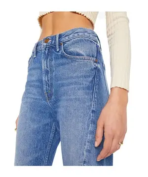 MOTHER The Lemon Twist Sneak Button-fly Jeans - Blue