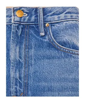 MOTHER The Lemon Twist Sneak Button-fly Jeans - Blue