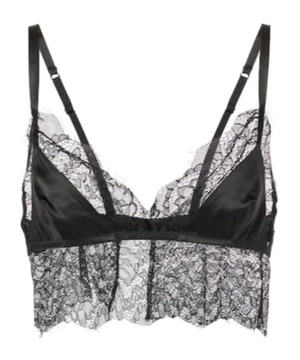 Dolce & Gabbana Lace-trimmed Satin Bralette - Gray