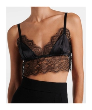 Dolce & Gabbana Lace-trimmed Satin Bralette