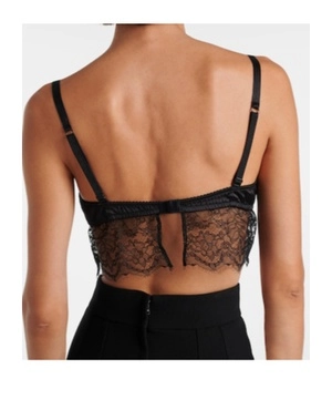 Dolce & Gabbana Lace-trimmed Satin Bralette