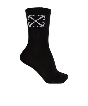 Off-White Logo Detailed Ribbed Socks - Black