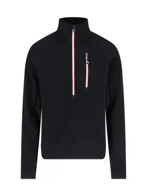 Moncler High Neck Fleece Sweatshirt - Black