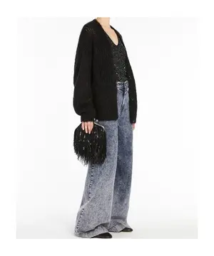 Max Mara Sequin Embellished V-neck Top