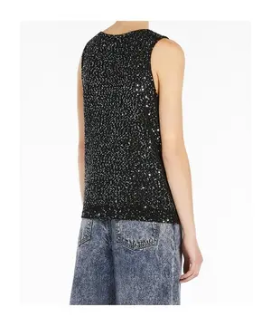 Max Mara Sequin Embellished V-neck Top