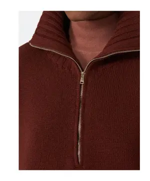 Max Mara Half-zip Long-sleeved Jumper - Rust-red