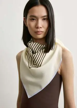 TOTEME Centered Monogram Silk Scarf