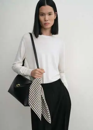 TOTEME Signature Monogram Silk Scarf Crème