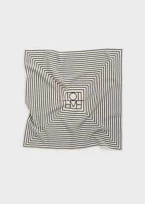 TOTEME Signature Monogram Silk Scarf Crème