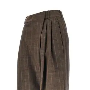 GANNI Wool Pants With Pinstriped Motif
